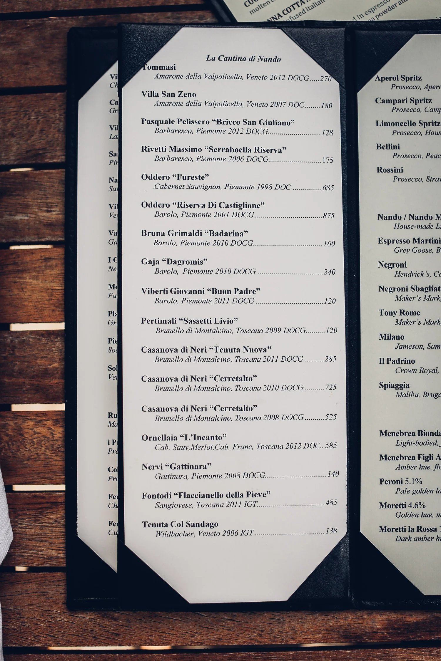 Menu 1 — Nando Trattoria