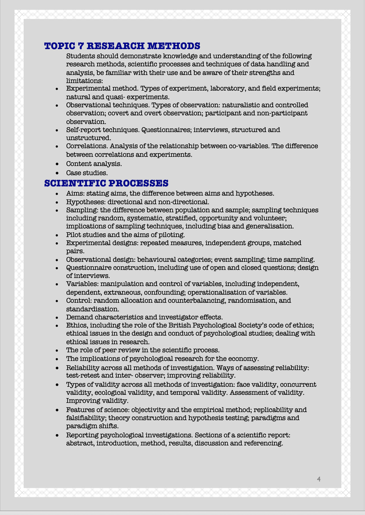 AQA A-LEVEL PSYCHOLOGY SPEC 2019 — STUDYING — PSYCHSTORY