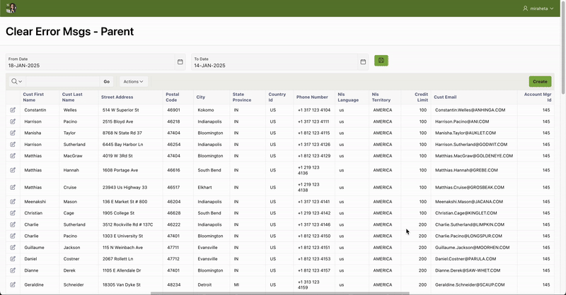 How to Clear Error Messages from Parent Pages in Oracle APEX Modals