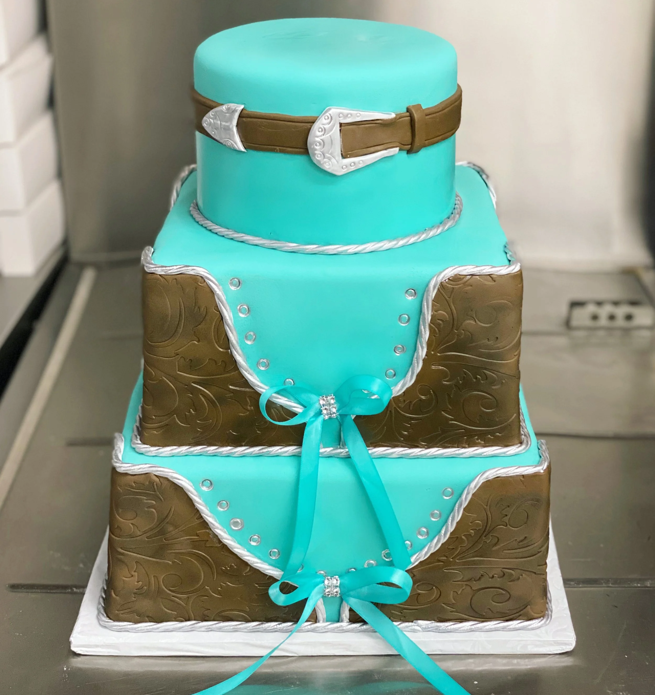 Western Turquoise Wedding Cakes