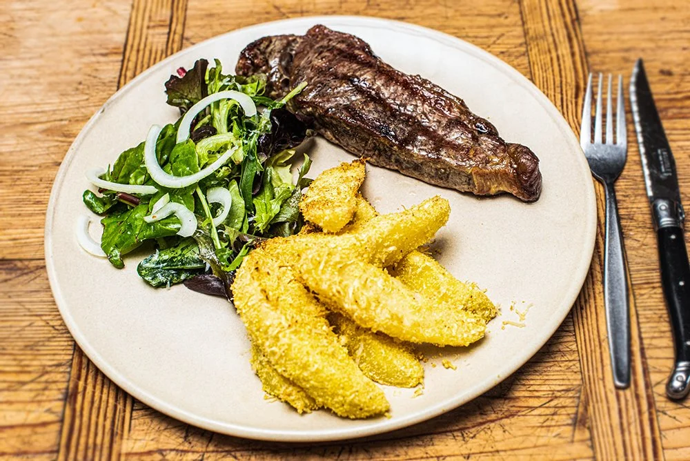 Chargrilled Porterhouse with Parmesan & Polenta Chips — The Daylesford ...