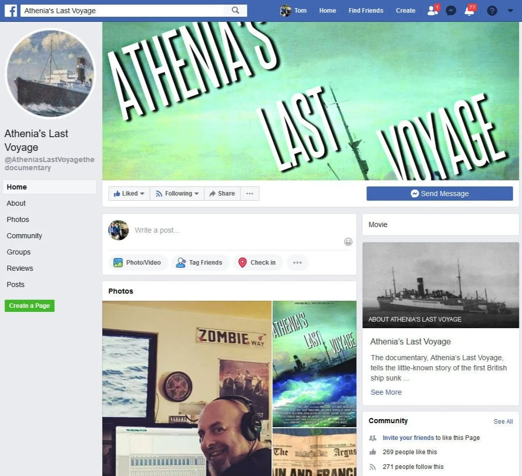 Production Updates to the Movie — Athenia's Last Voyage