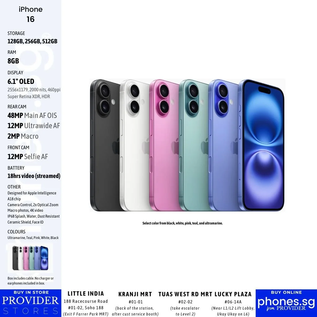 iPhone 16 128GB - Pre-order | phones.sg Singapore