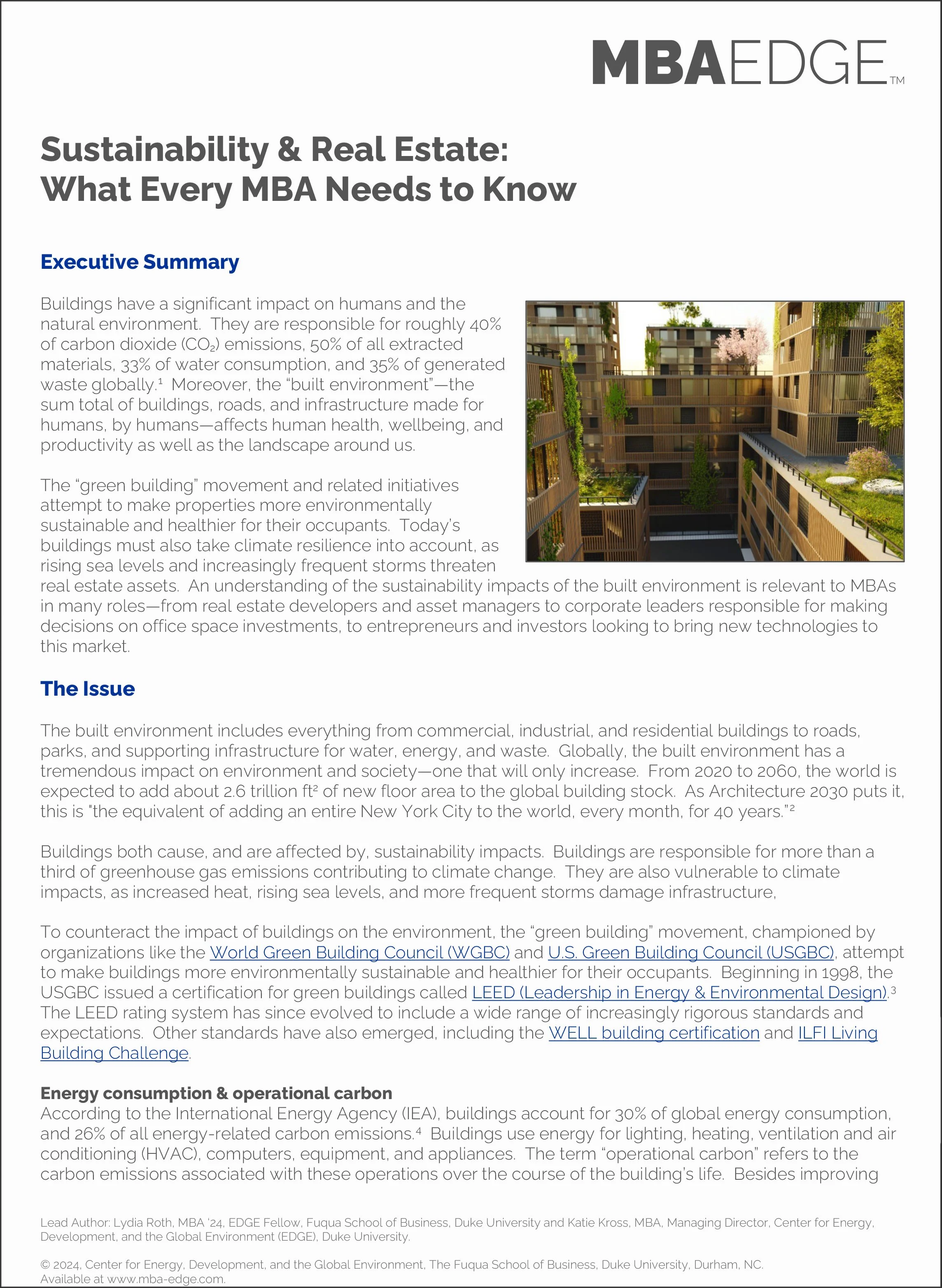 Sustainability & Real Estate: What Every MBA Needs to Know — MBA EDGE