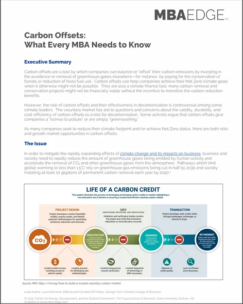 Carbon Offsets: What Every MBA Needs to Know — MBA EDGE