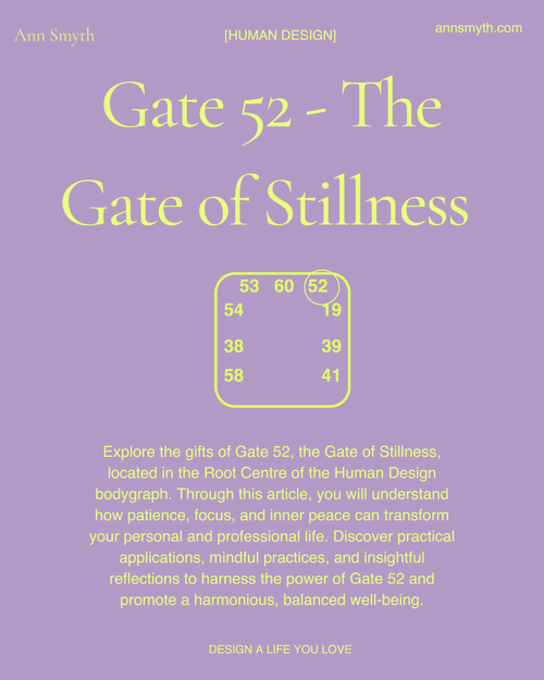 Gate 52 - The Gate of Stillness Human Design