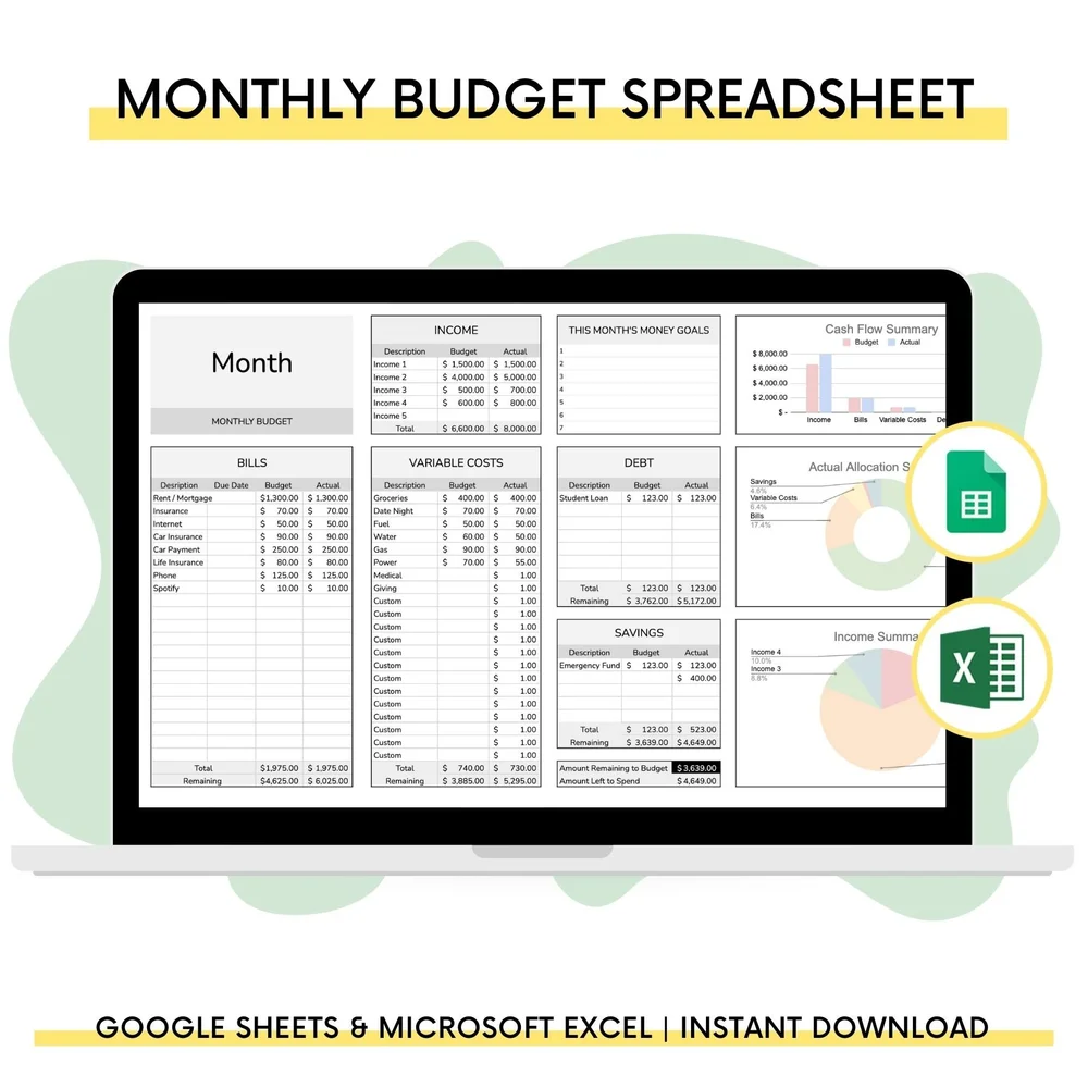 Simple Excel Budget Template