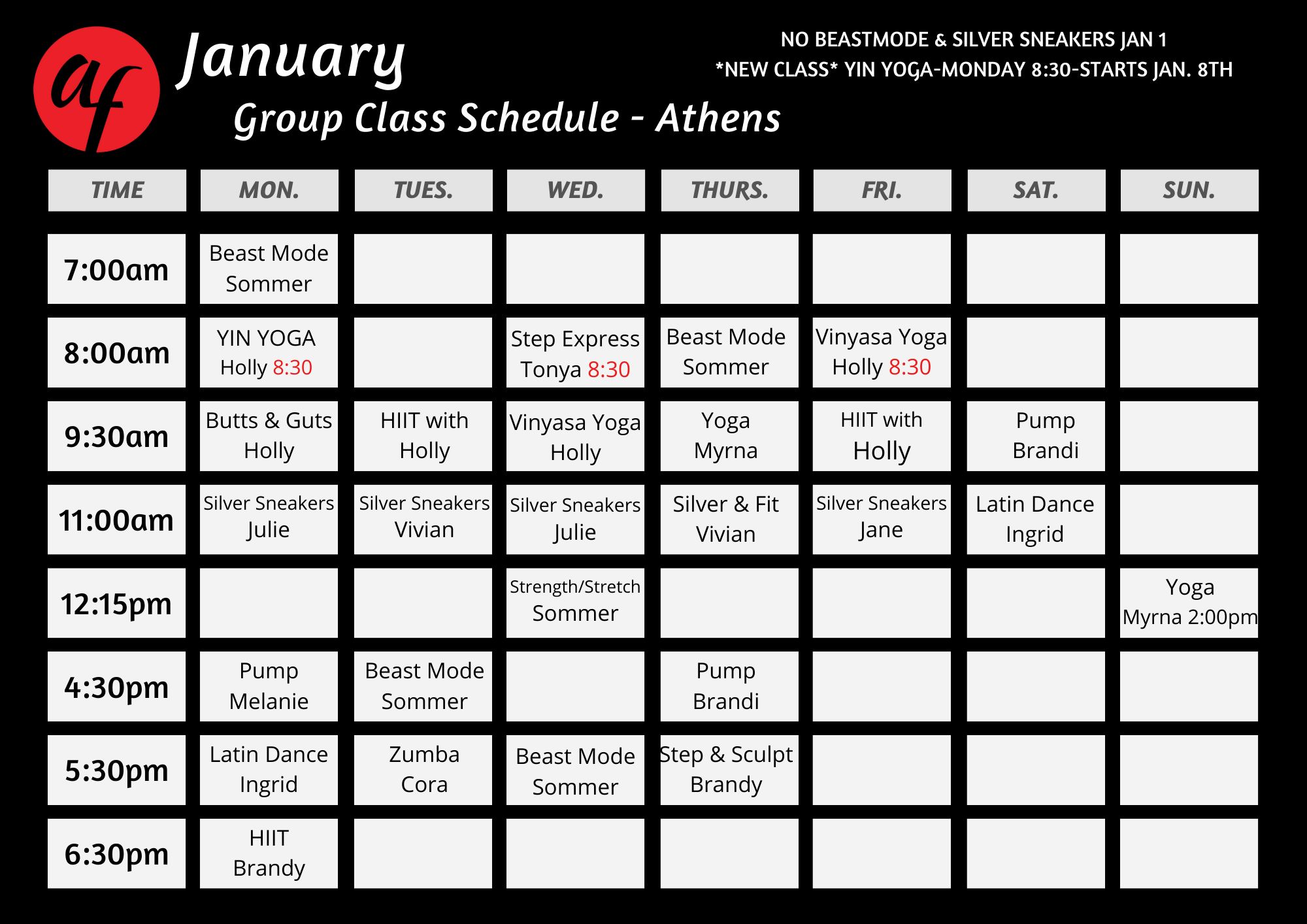 Athens Classes — Athens Health & Fitness