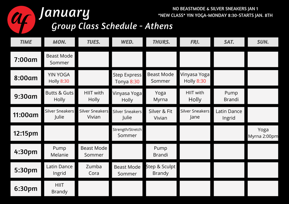 Athens Classes — Athens Health & Fitness