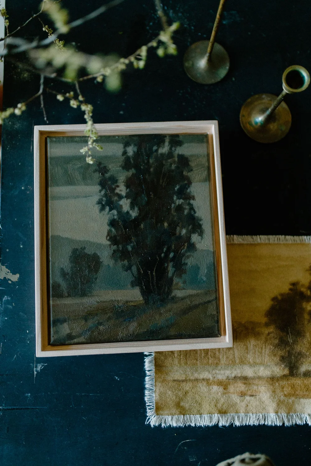 Margins Collection (peaceful landscape paintings, raw canvas landscape ...