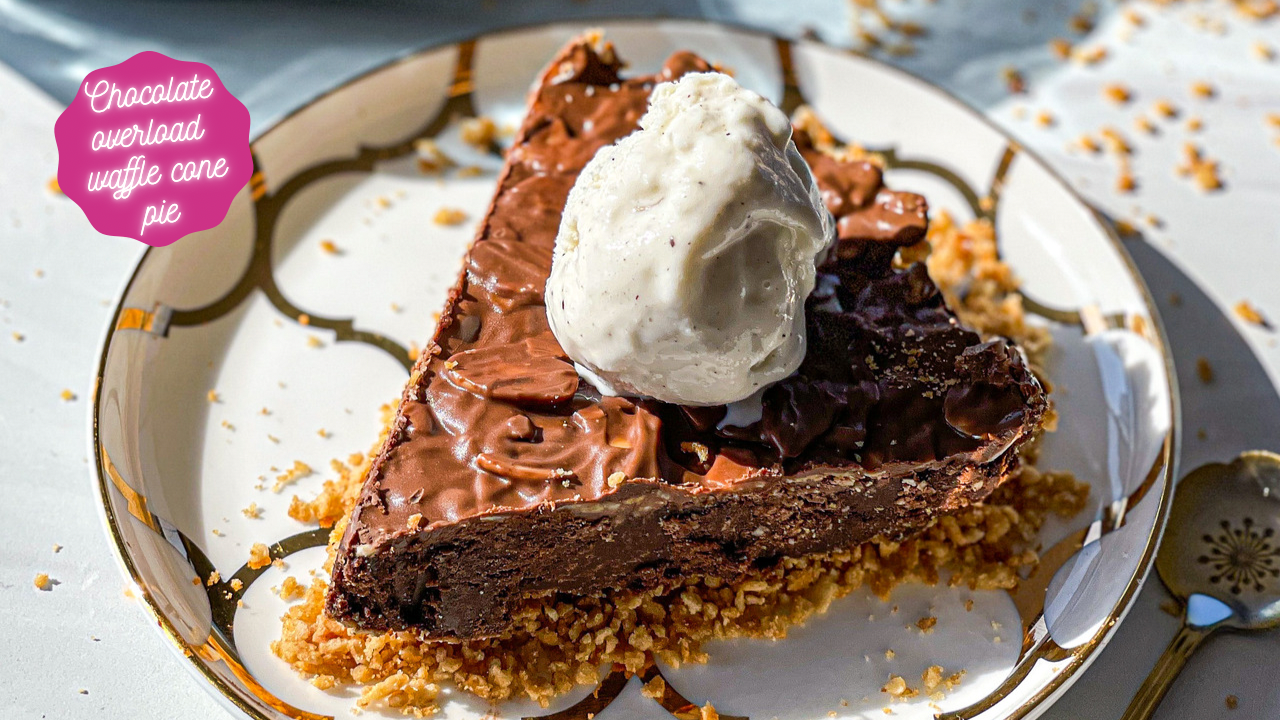 Chocolate overload Waffle cone Pie — The Global Vegetarian