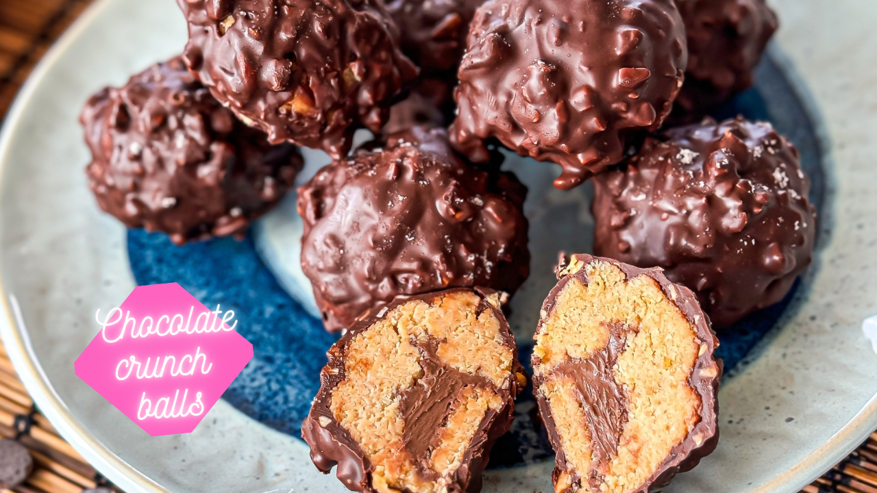 Chocolate Crunch Balls- a 6-ingredient dessert that is a mix of ...