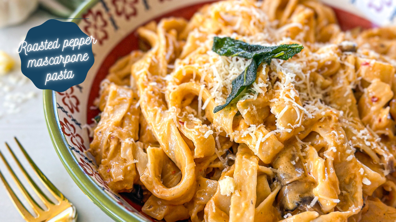 Roasted Pepper Mascarpone Pasta — The Global Vegetarian