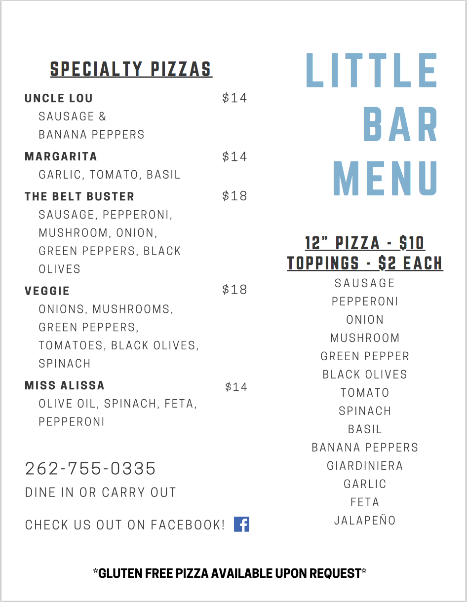 Menu — Little Bar