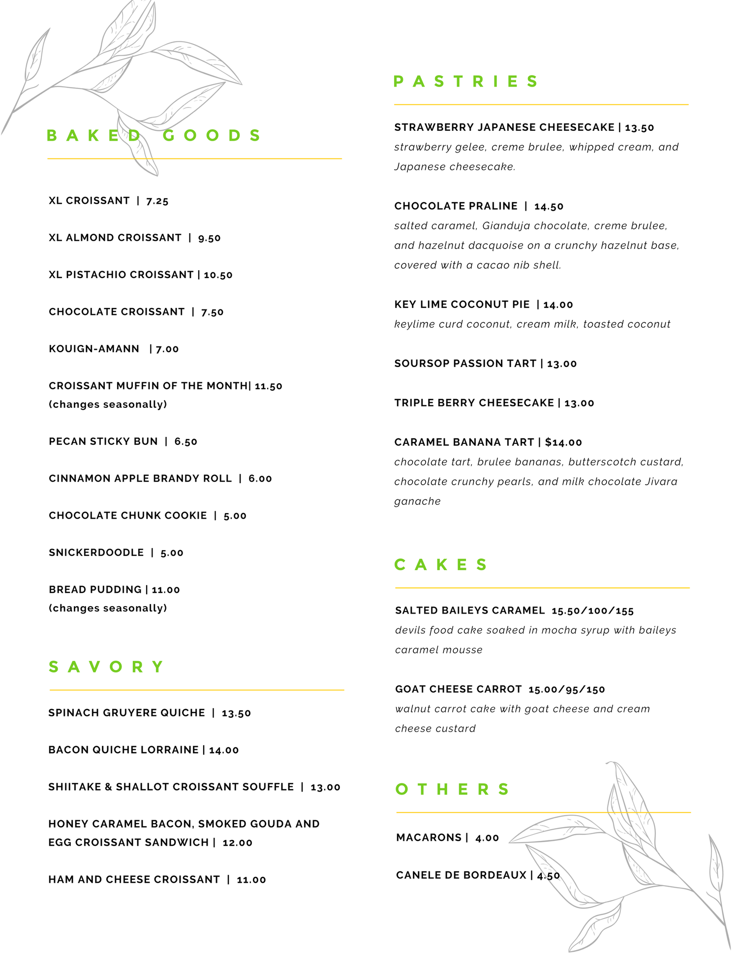 Menu — Sucre Table