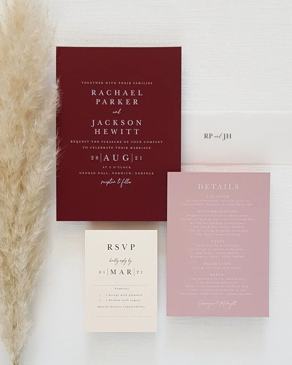 Modern Wedding Invites | Colour Collection | Silk & Ink Designs