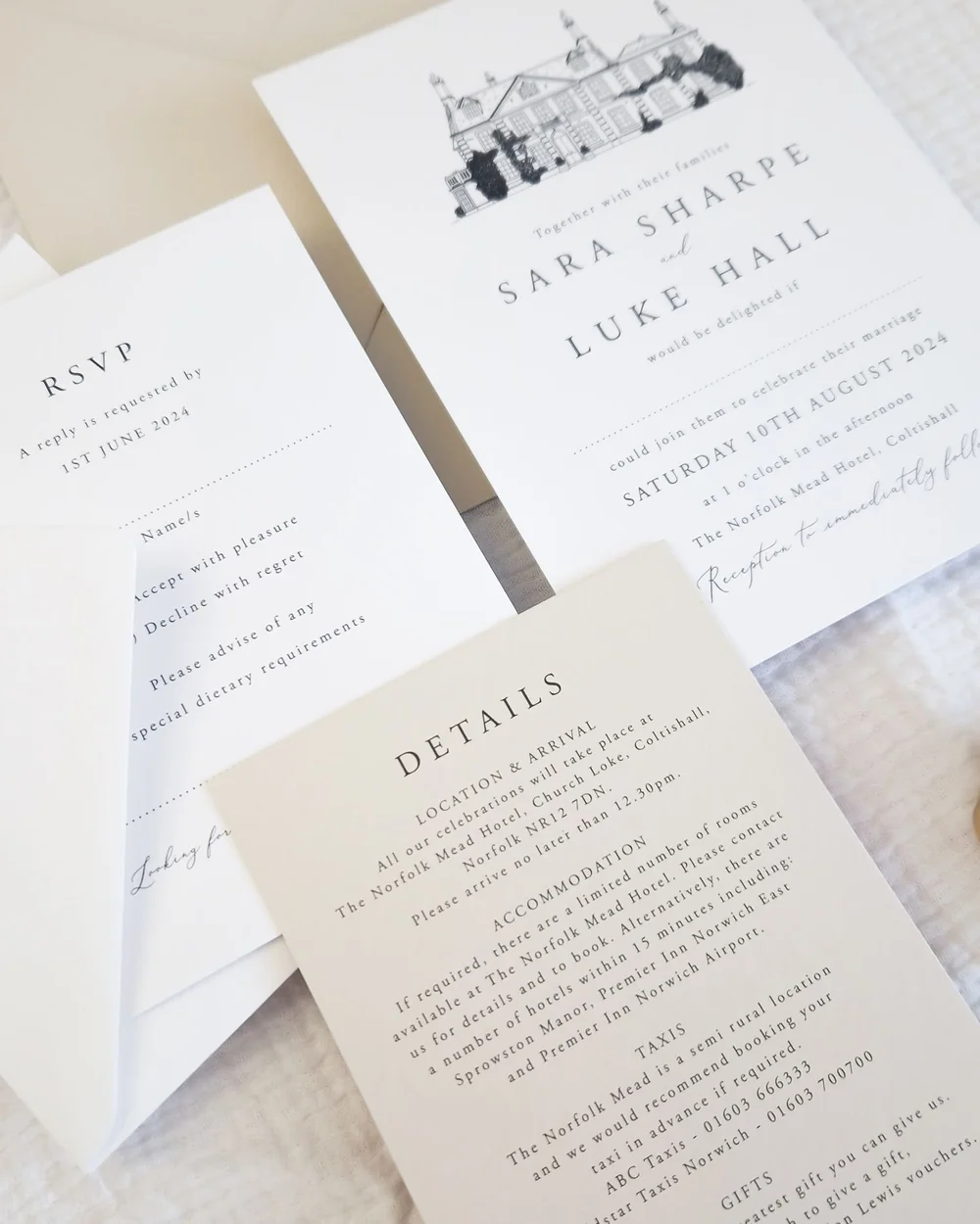 Venue Illustration | Wedding Invitations | Silk & Ink Designs