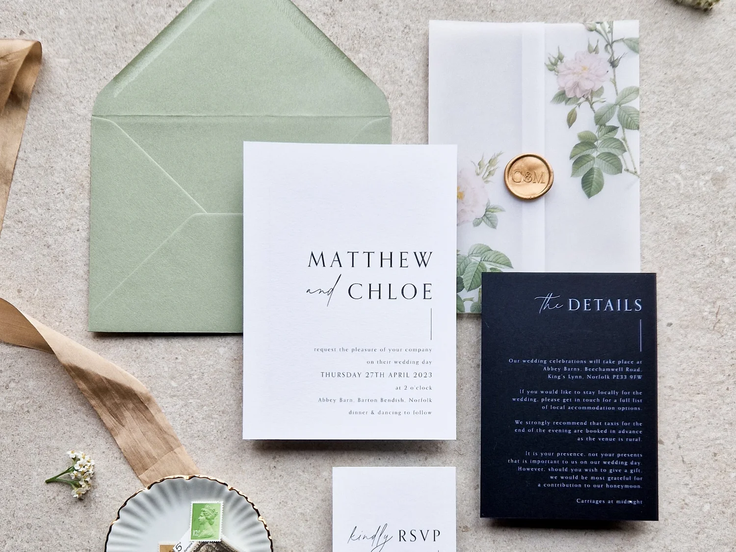 Personalised Wedding Invitations | Silk & Ink Designs