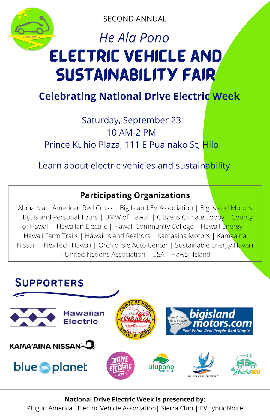 He Ala Pono Electric Vehicle and Sustainability Fair (Hilo) — Hawaii ...