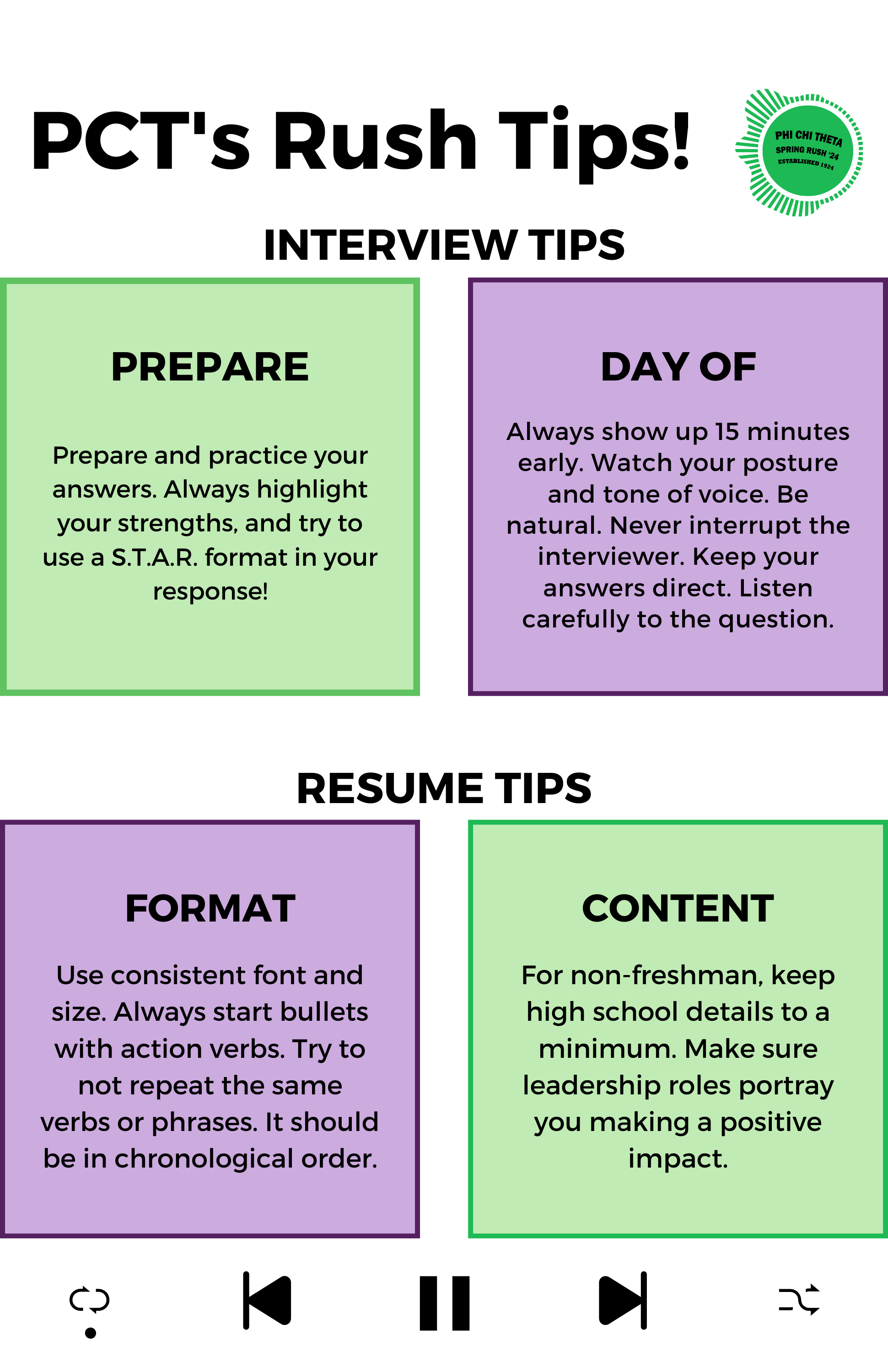 Rush Guide — PHI CHI THETA