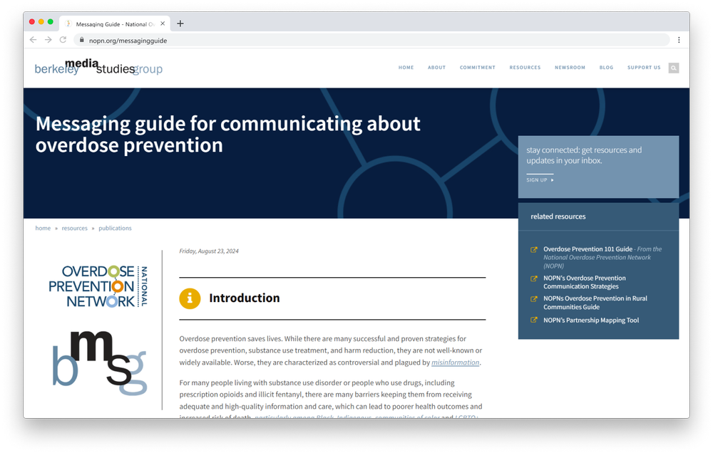 Messaging Guide — National Overdose Prevention Network