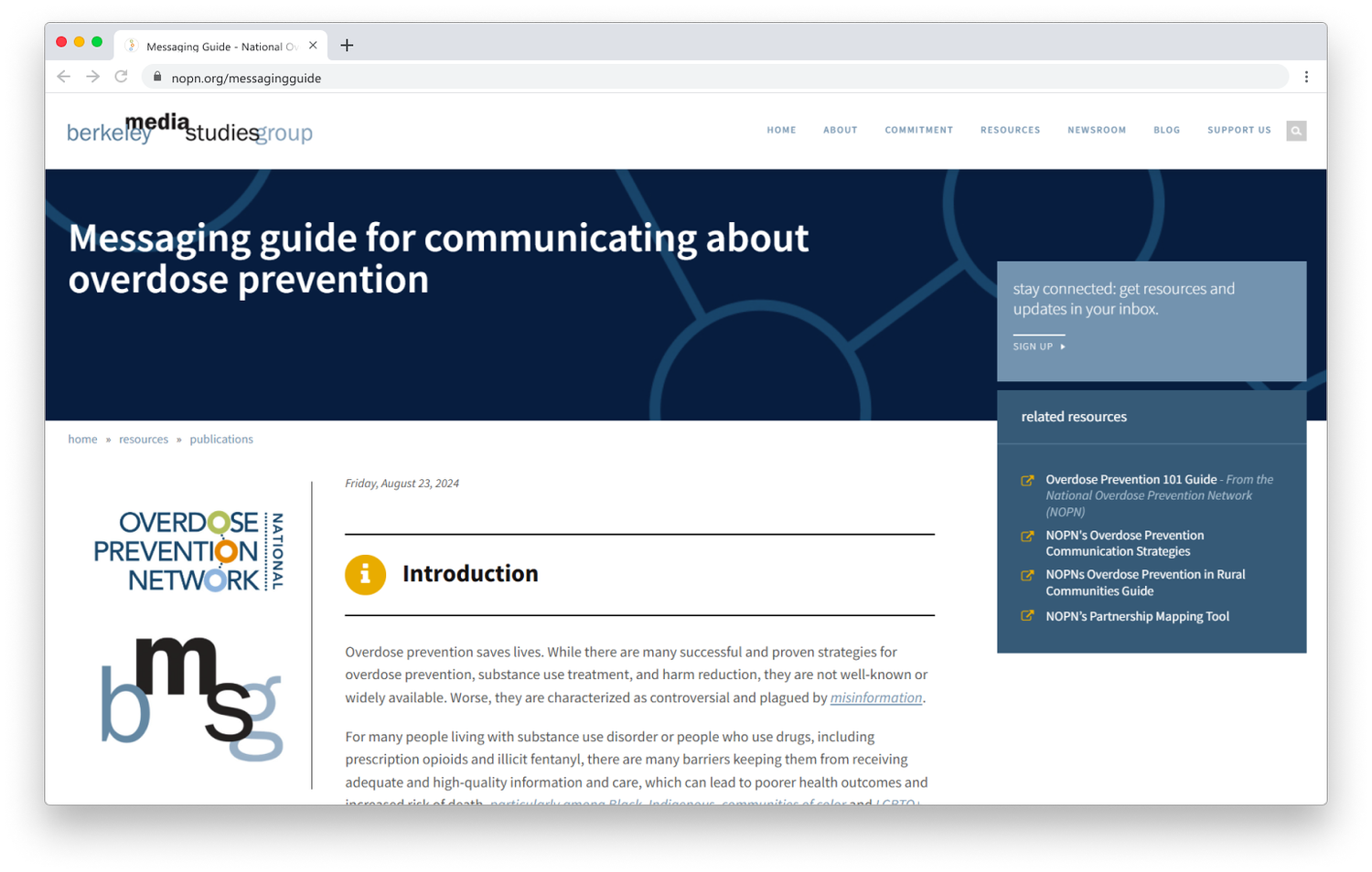 Messaging Guide — National Overdose Prevention Network
