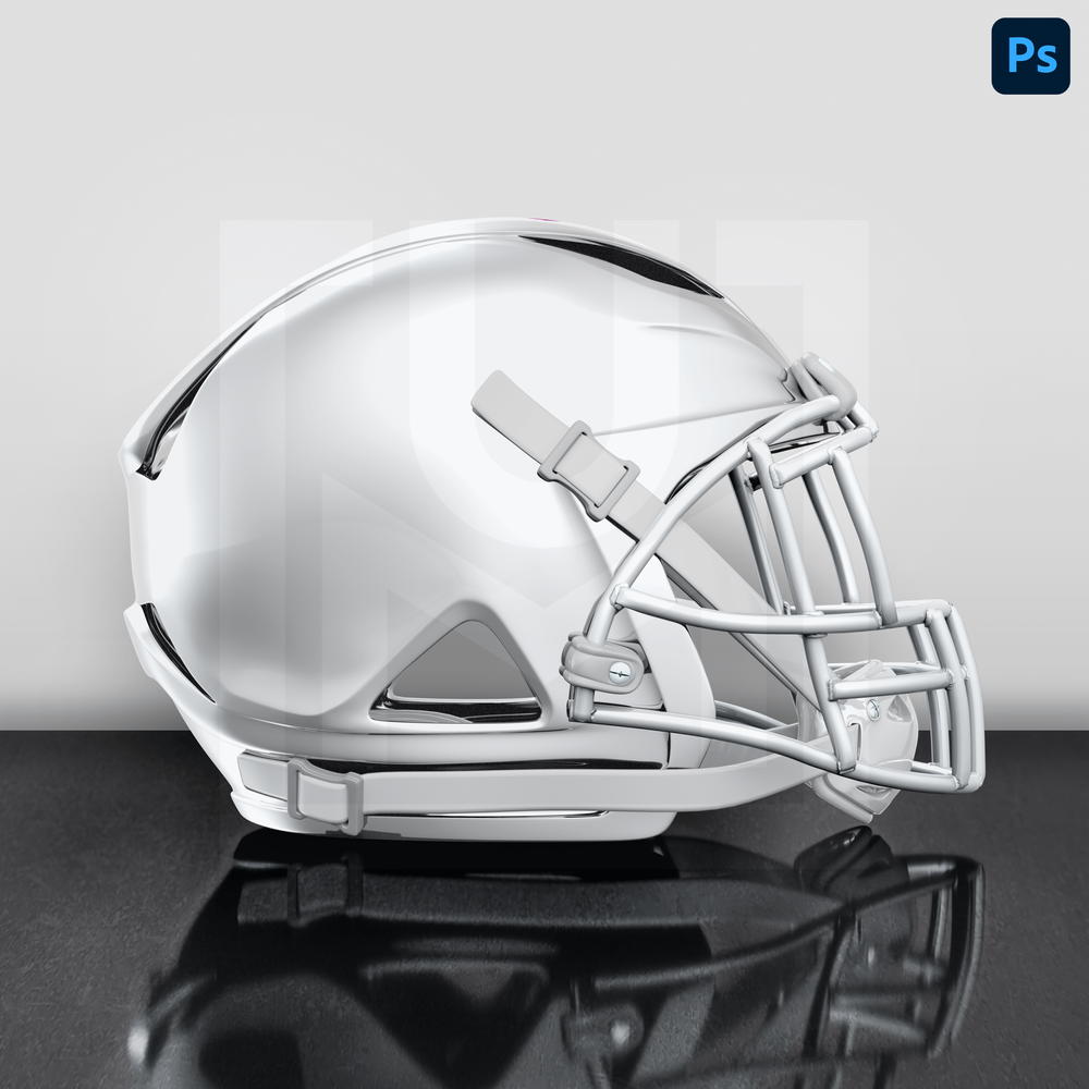 Blank Football Helmet Side View