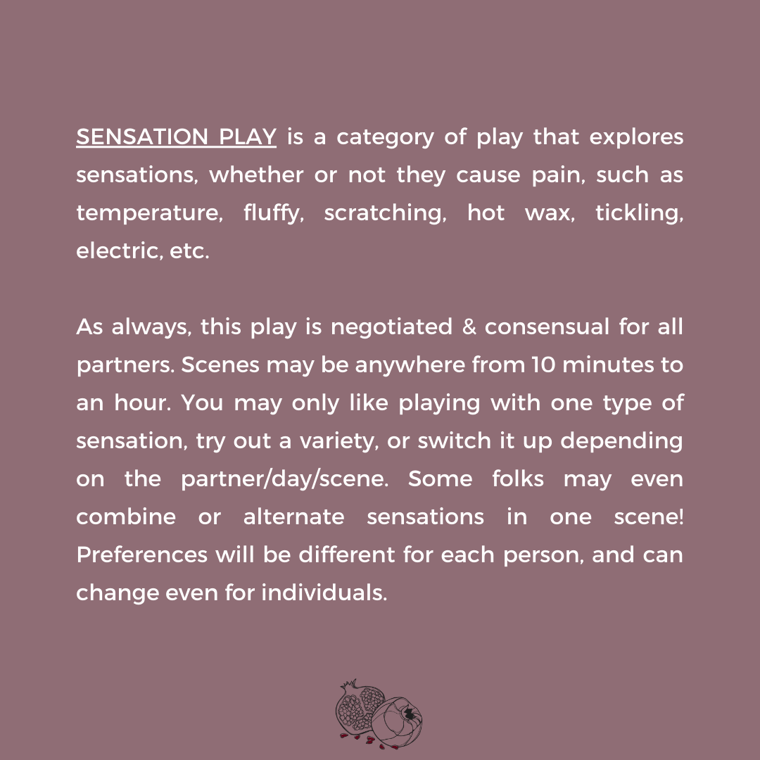 sensation play basics — Unearthed Pleasures
