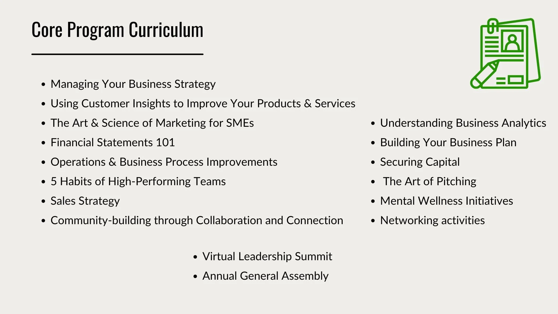 Core Program — African Women Entrepreneurship Cooperative