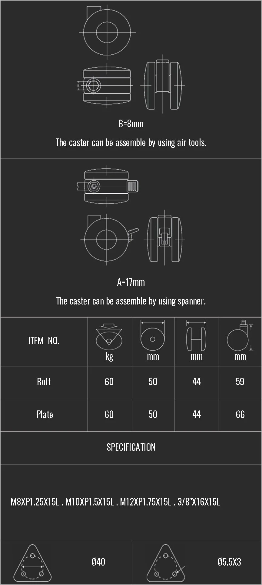 KT(S)-50(NY) — K.Y.C Caster
