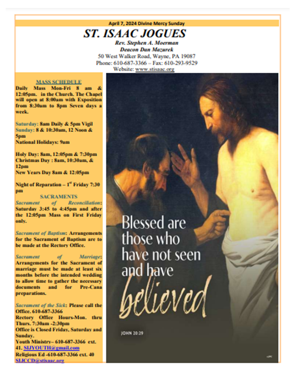 Bulletins — St. Isaac Jogues - Wayne, PA