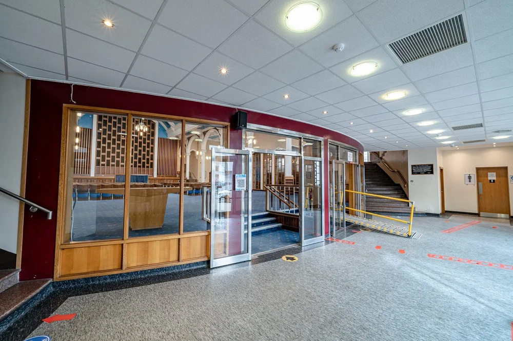 Main Hall: More photos of the refurbished floor and seating to follow ...