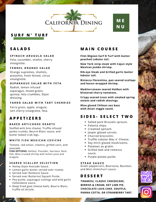 Chef-Crafted Menus — California Dining