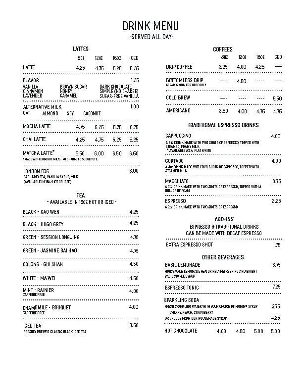 Menu — THE ANNEX