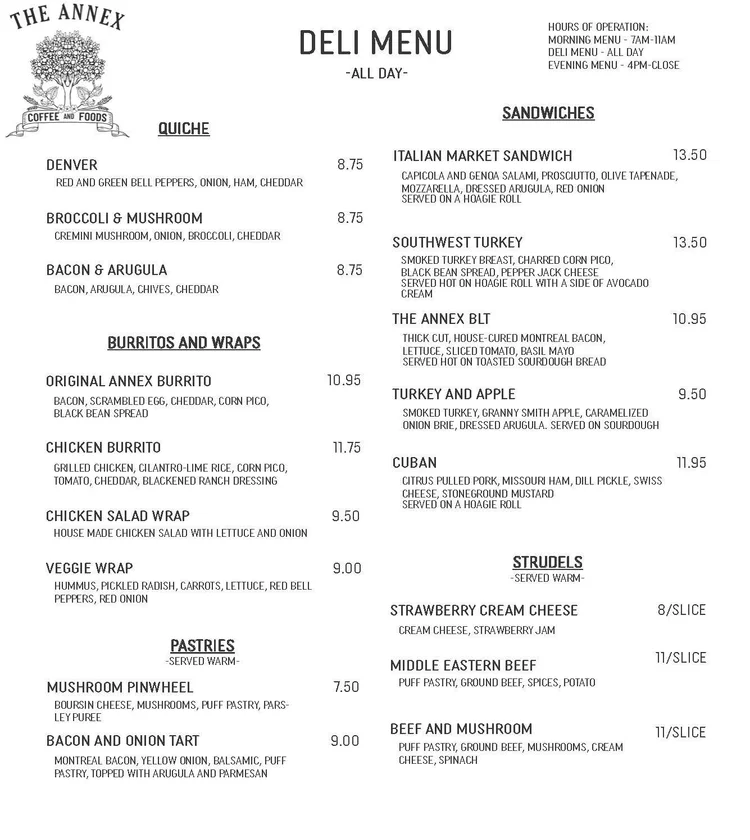 The Annex Menu | Coffee, Deli, Cocktails & Ice Cream Webster Groves ...