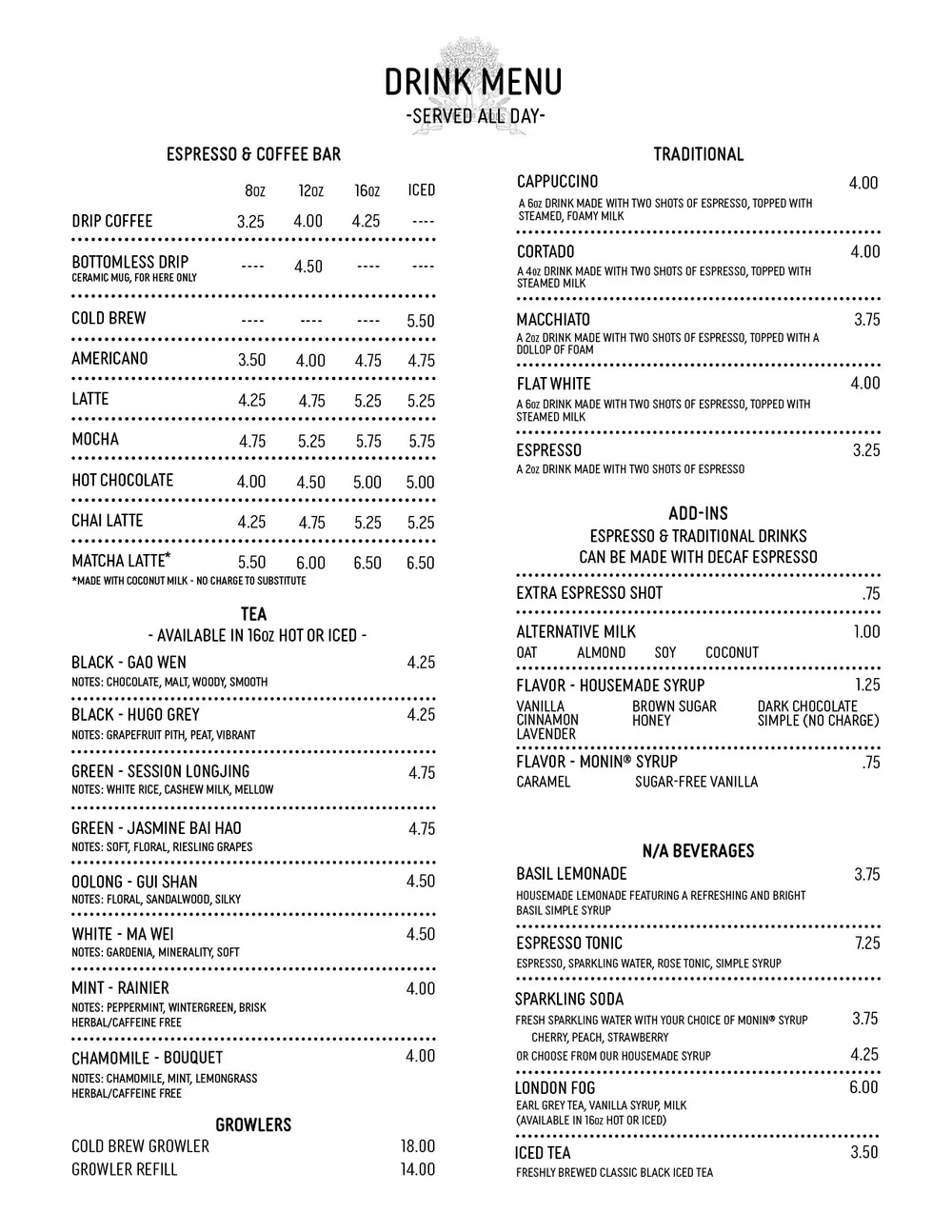 Menu — THE ANNEX