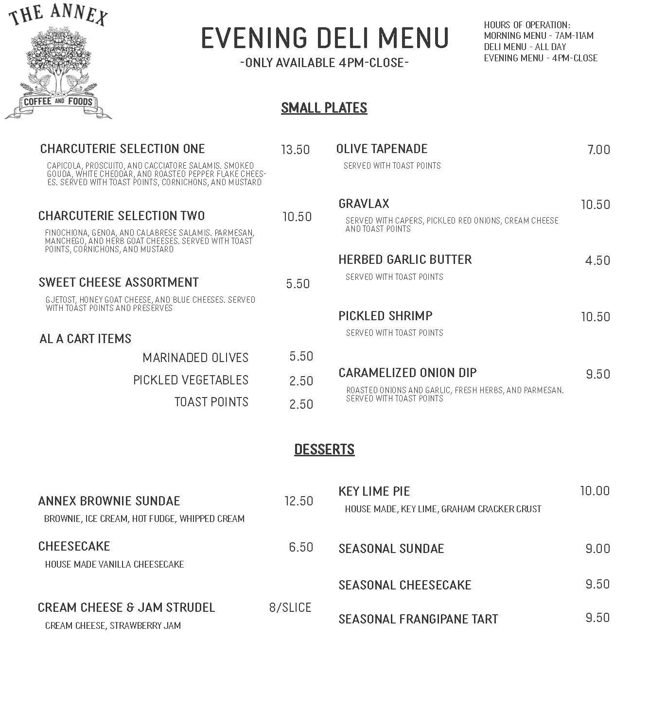 The Annex Menu | Coffee, Deli, Cocktails & Ice Cream Webster Groves ...