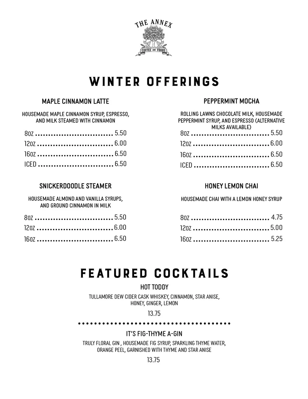 Menu — THE ANNEX