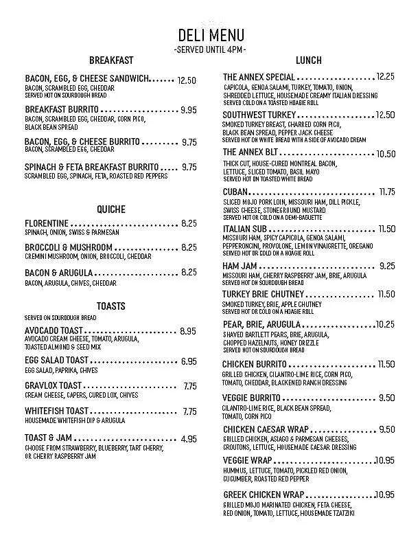 Menu — THE ANNEX