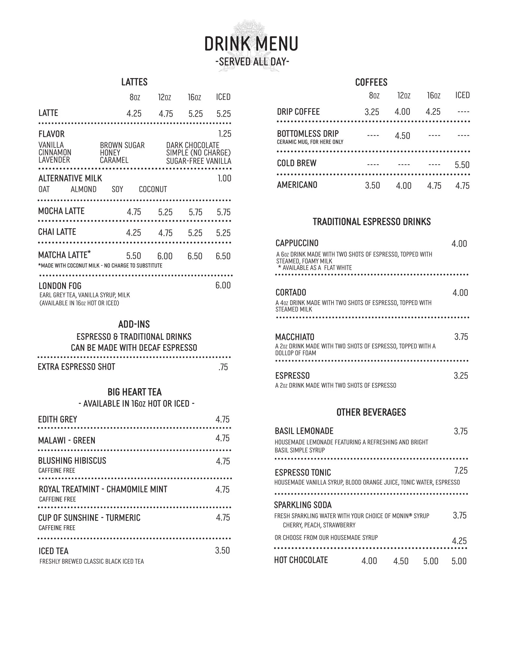 Menu — THE ANNEX