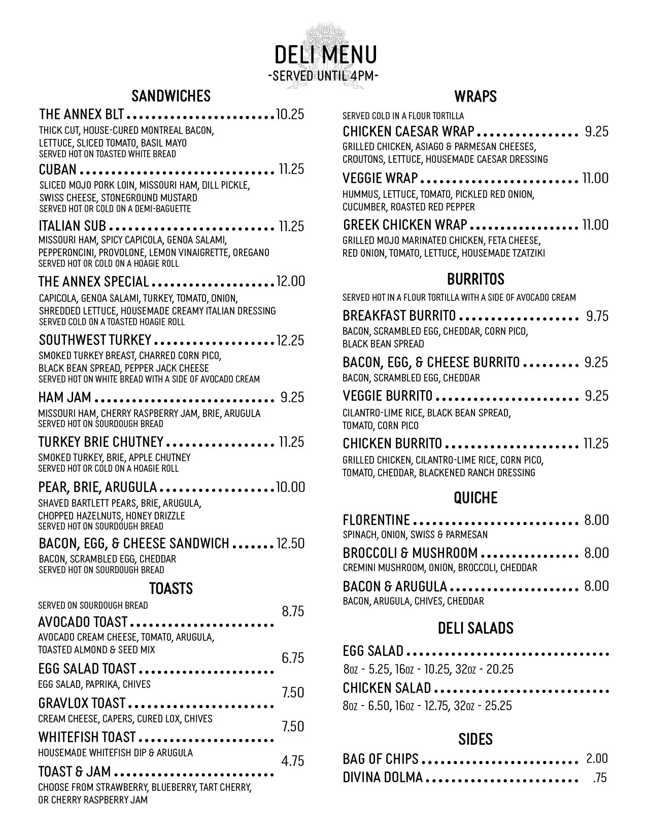 Menu — THE ANNEX