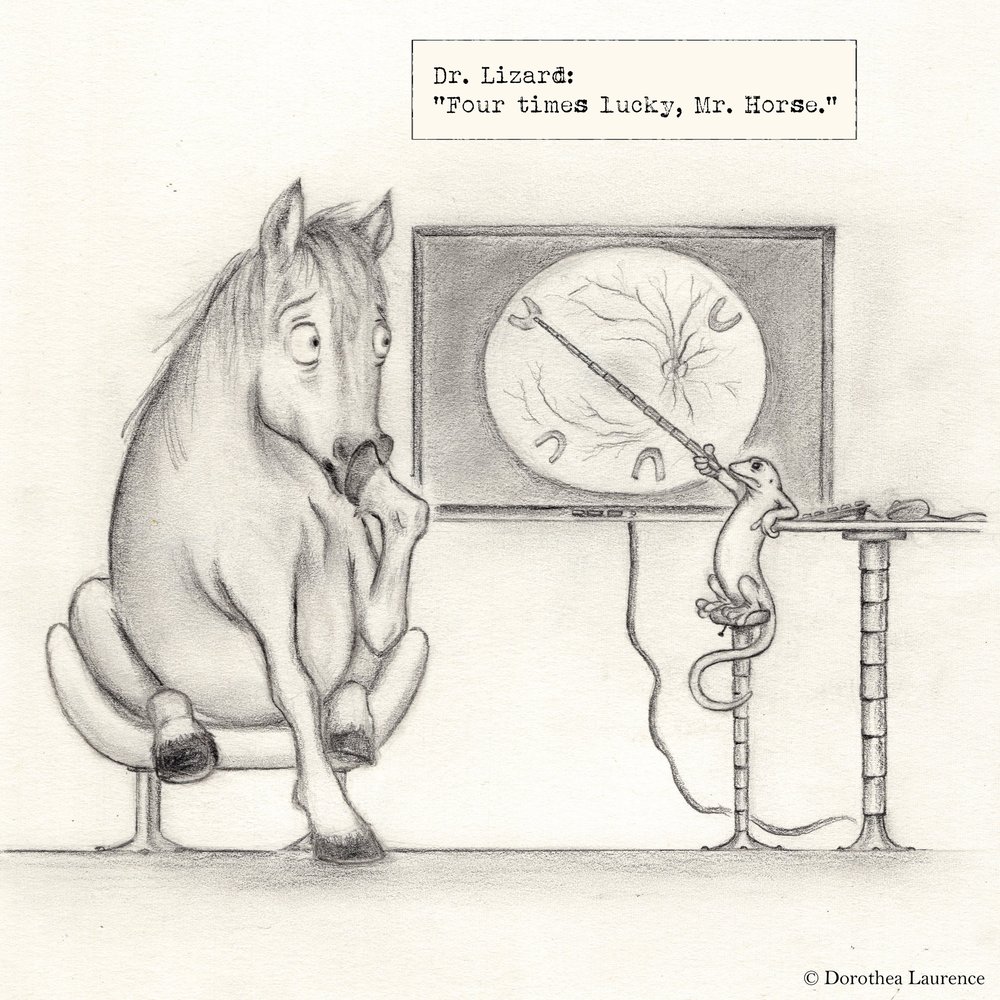 Dr. Lizard and his animal patients — Dorothea Laurence