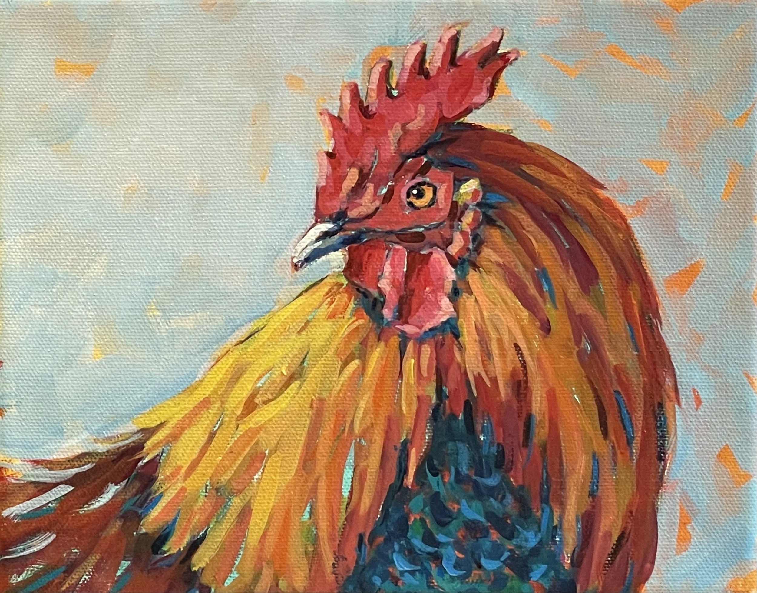 Acrylic Rooster Painting