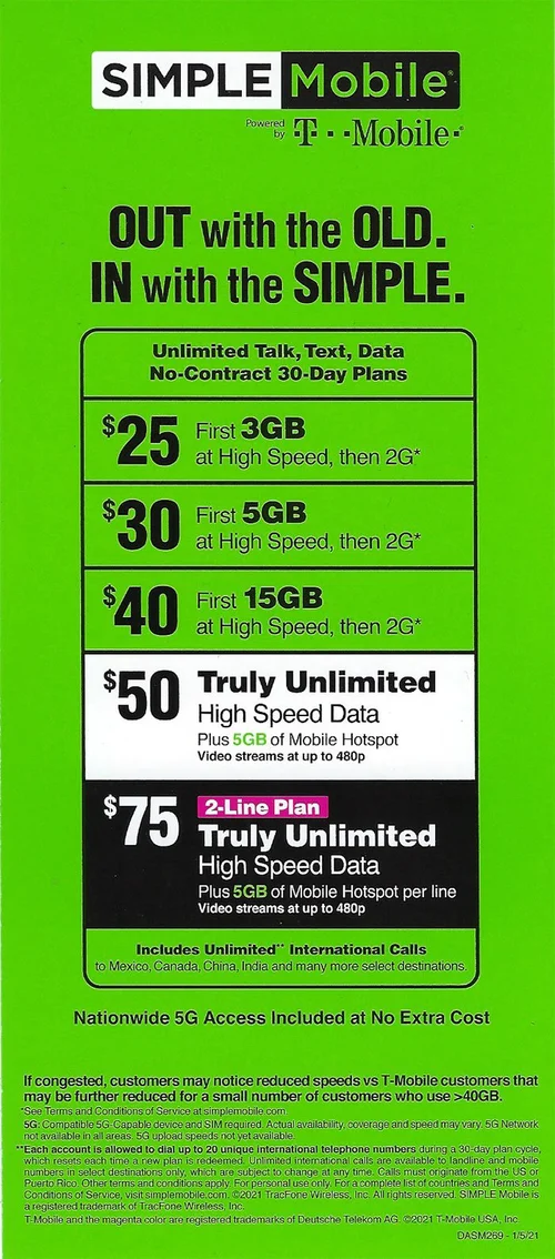 Prepaid Plans - Simple Mobile — Pioneer Mobile