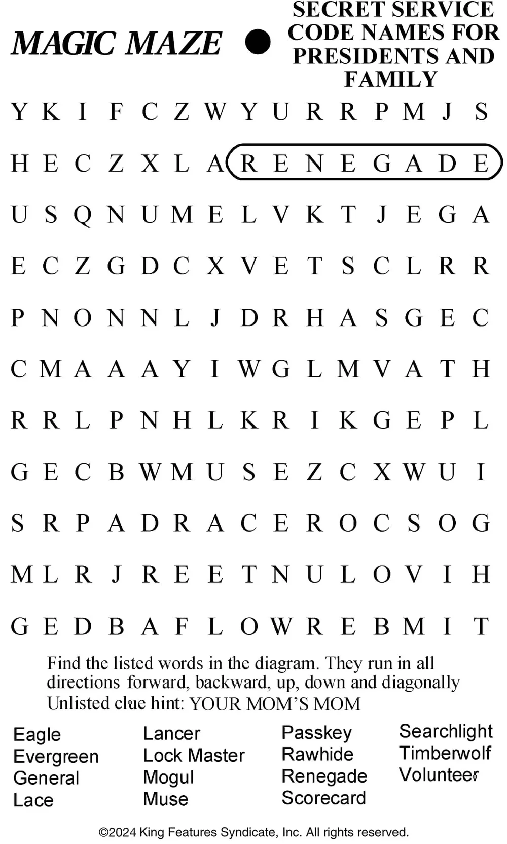 Magic Maze: Secret Service Code Names for Presidents and Family — Your ...