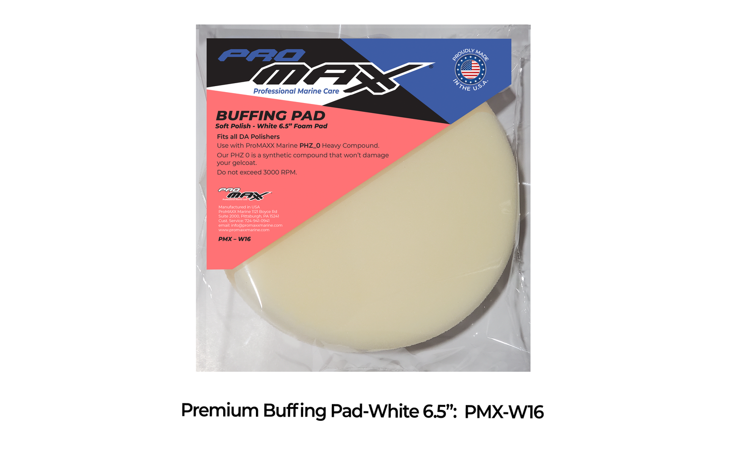 Premium Buffing Pad-Soft Polish, Yellow 6.5" Foam Pad - ProMAXX Marine
