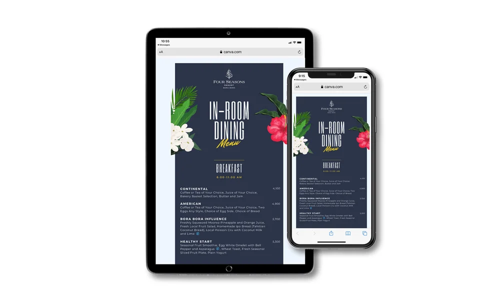 Food and Beverage Menu Design - Four Seasons Resort Bora Bora — Kim ...