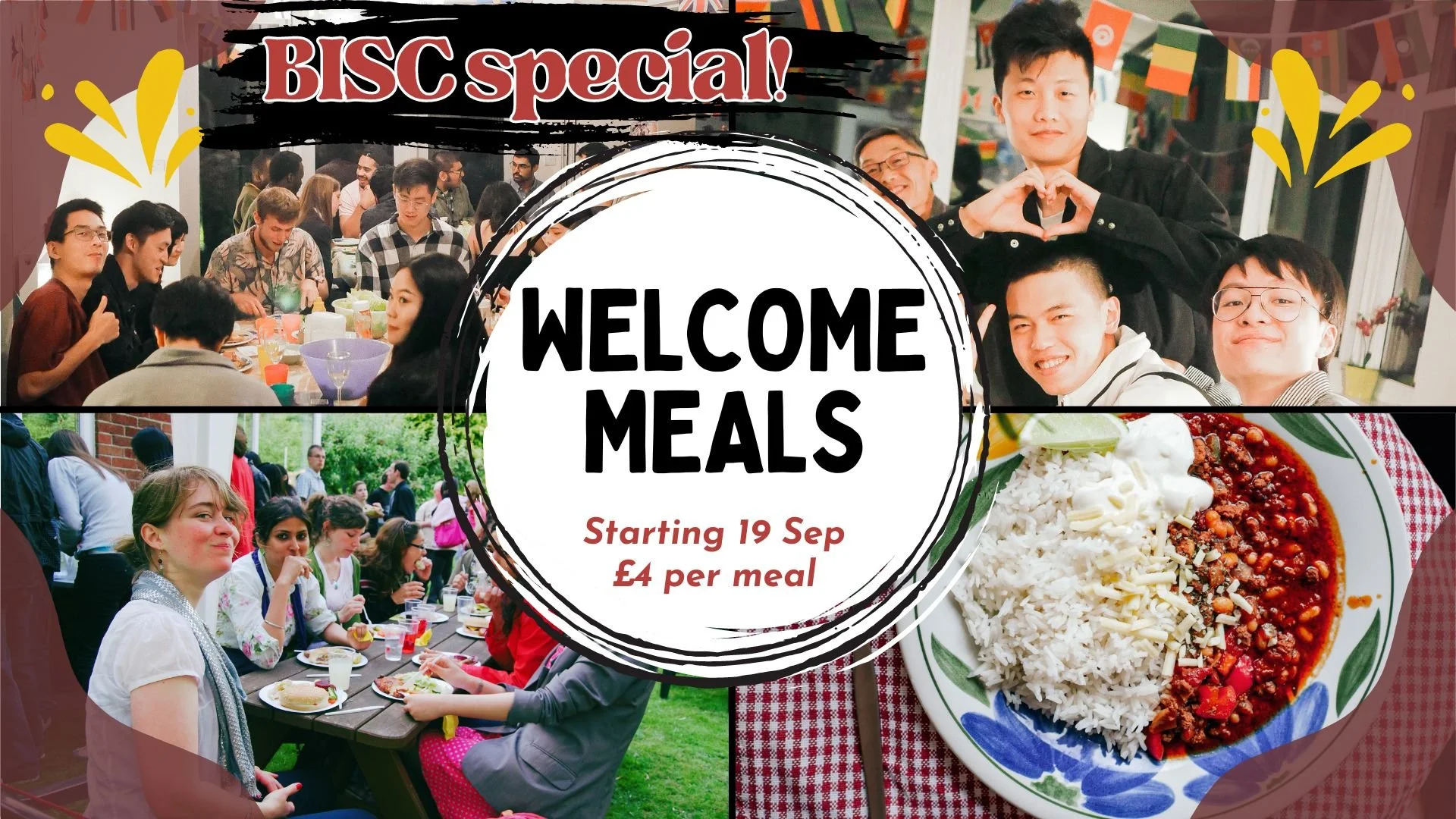 Welcome meals 2023 — Bristol International Student Centre