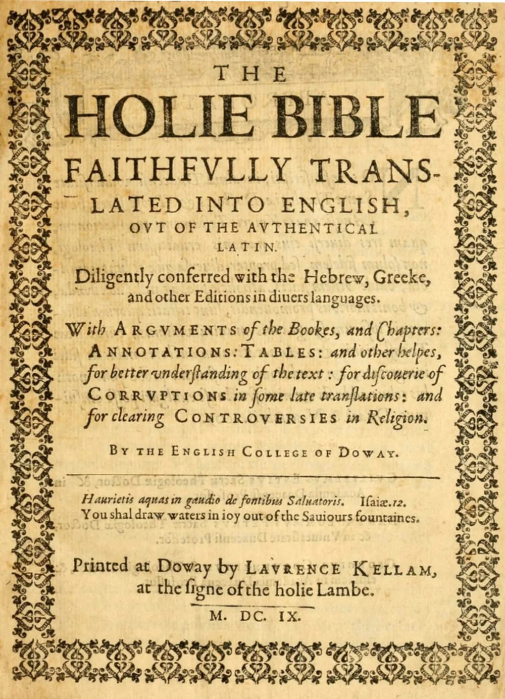 English Bible History — Antique Bible