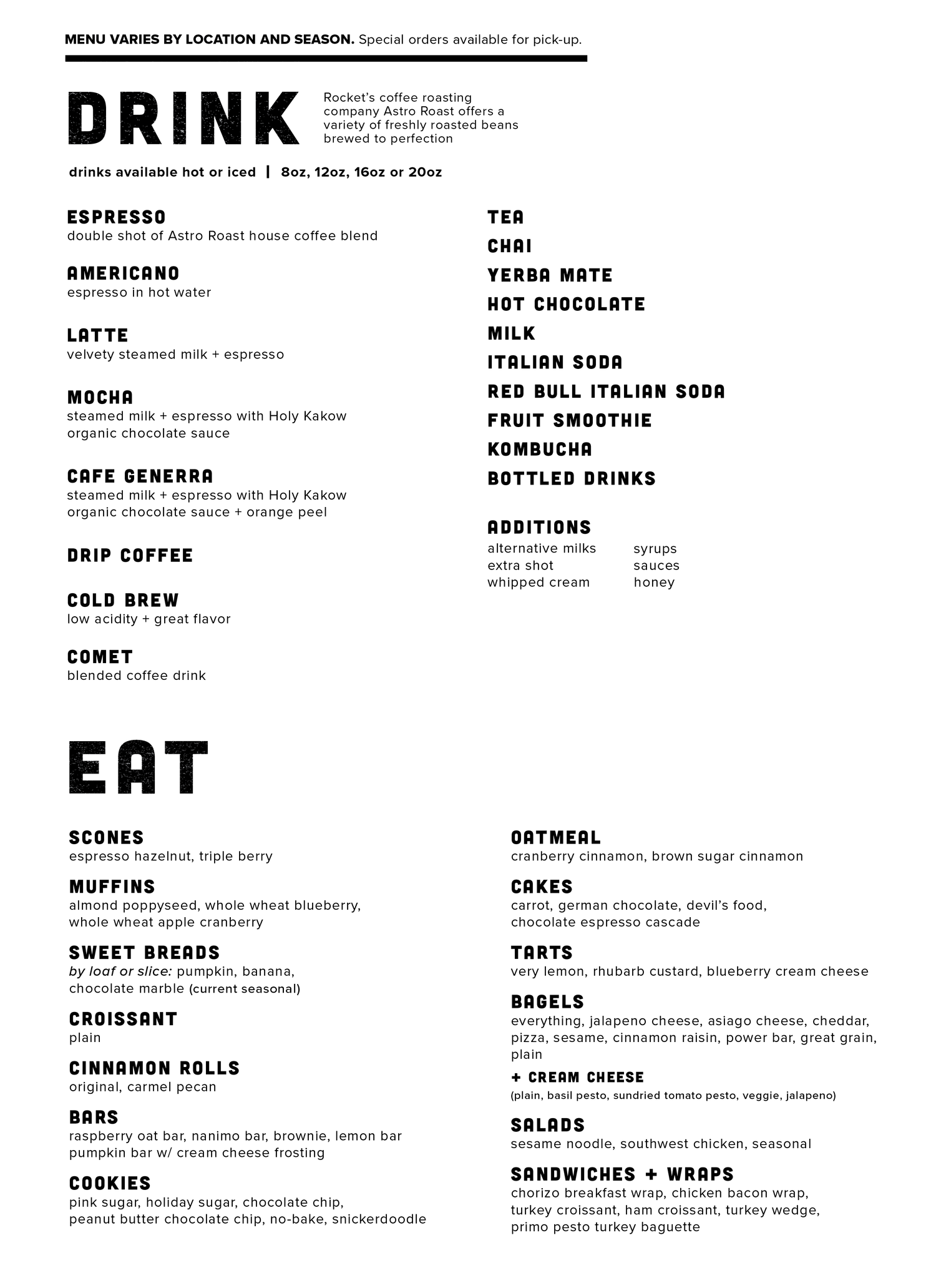 Menu — The Rocket Spokane